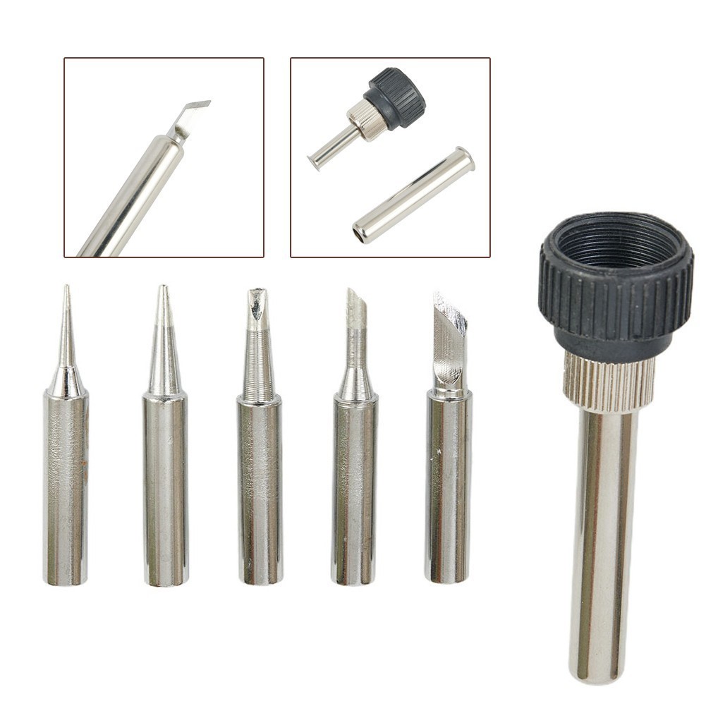 [DELA] 6pcs 900M-T Soldering Station Solder Iron Tips &Handle Set for ...