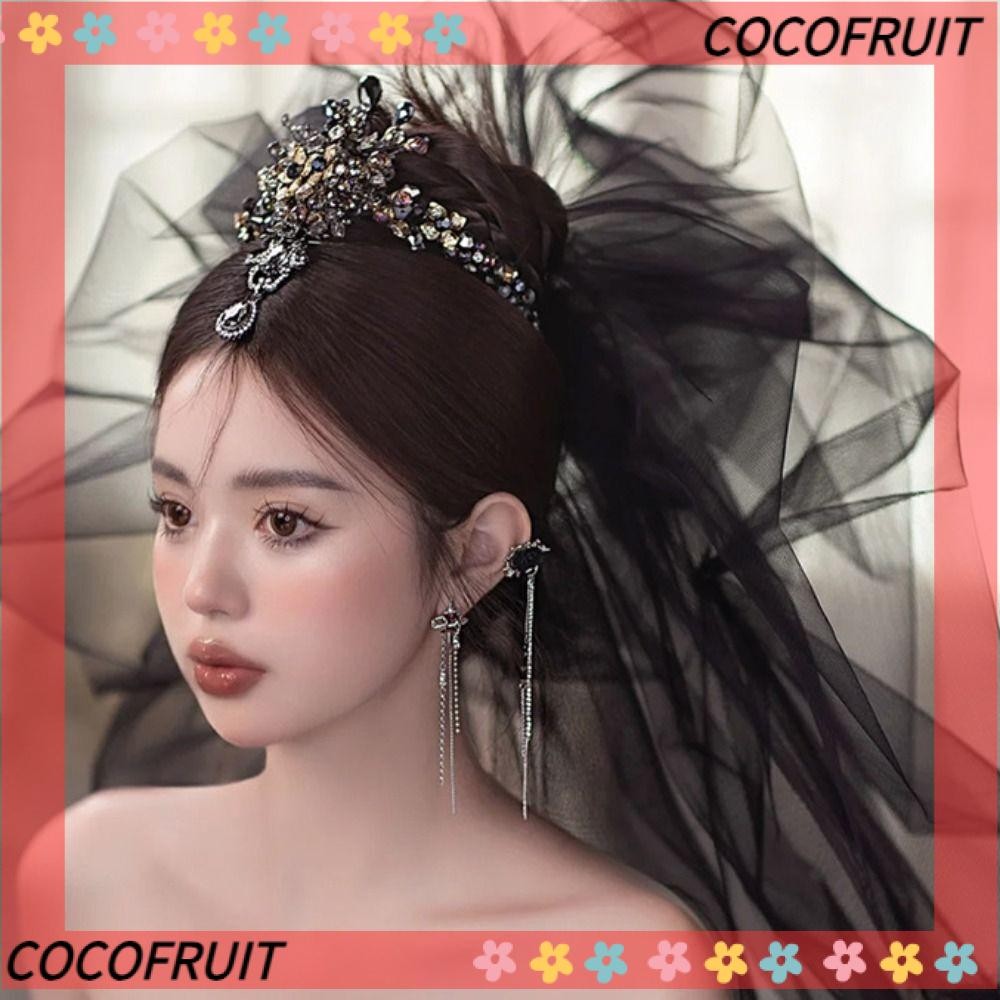 COCOFRUIT Wedding Veil, Multi Layer Gothic Bridal Tulle Head Covering ...