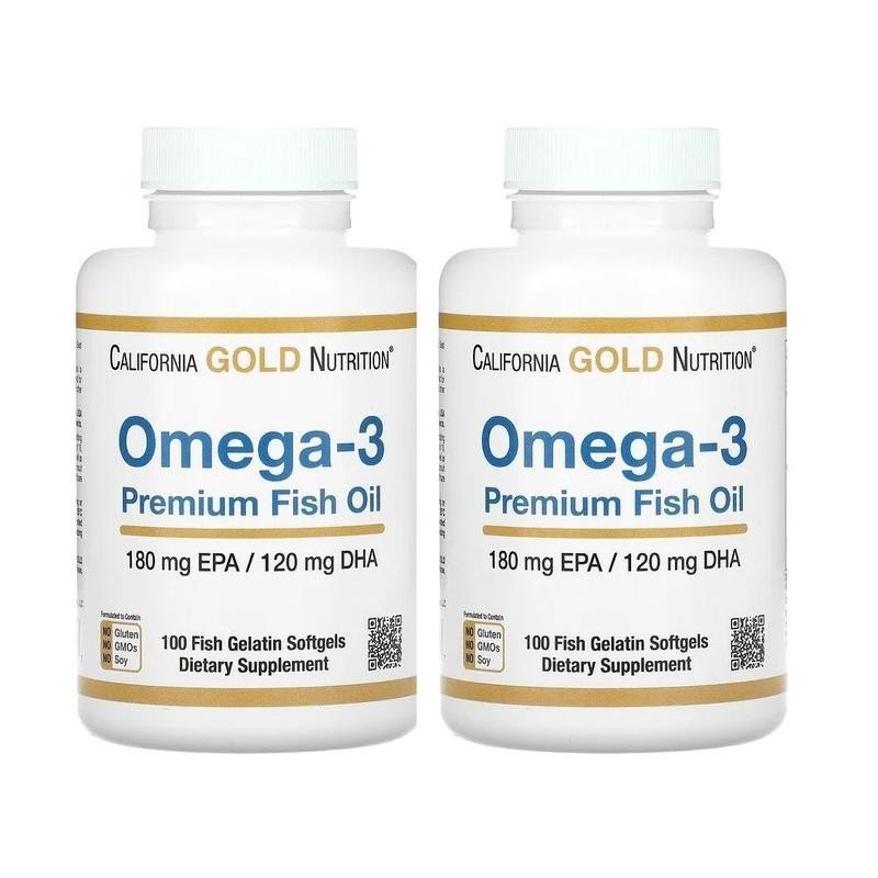 California Gold Nutrition Omega-3, Premium Fish Oil, 180 mg EPA / 120 mg DHA Concentrated ...