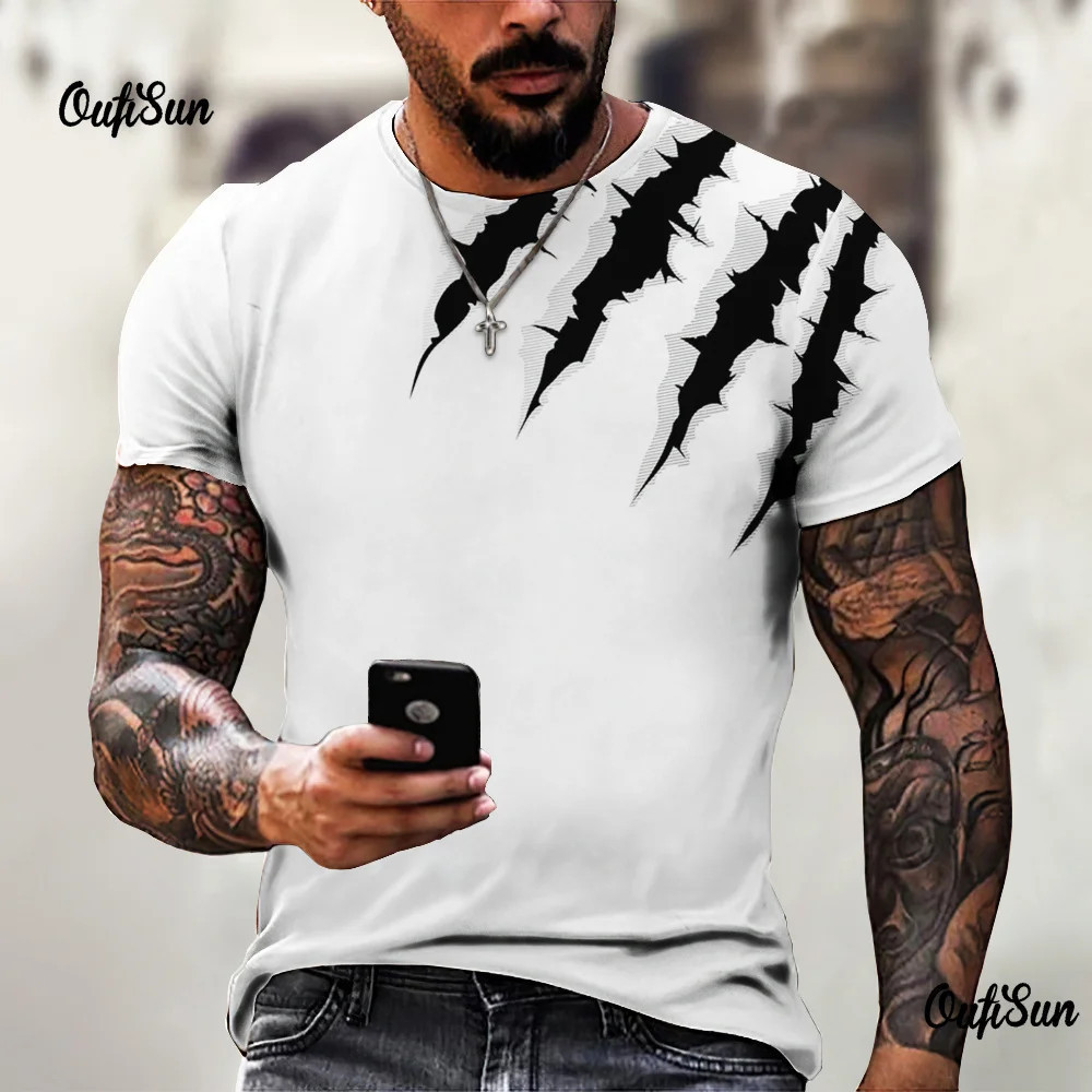 Claw Men's T-Shirt Retro Short Sleeved Tee 2024 New Men's Clothing ...