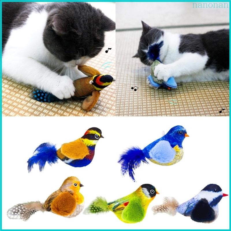 Nan Cat Indoor Birds Shape Toy Plush Cats Chasing Toy with Realistic ...