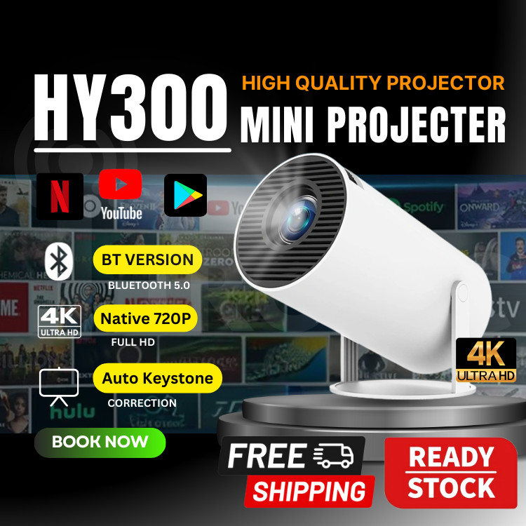 ITRONIC HY300 Projektor 4K Pawagam Rumah Android 11 Pembetulan ...