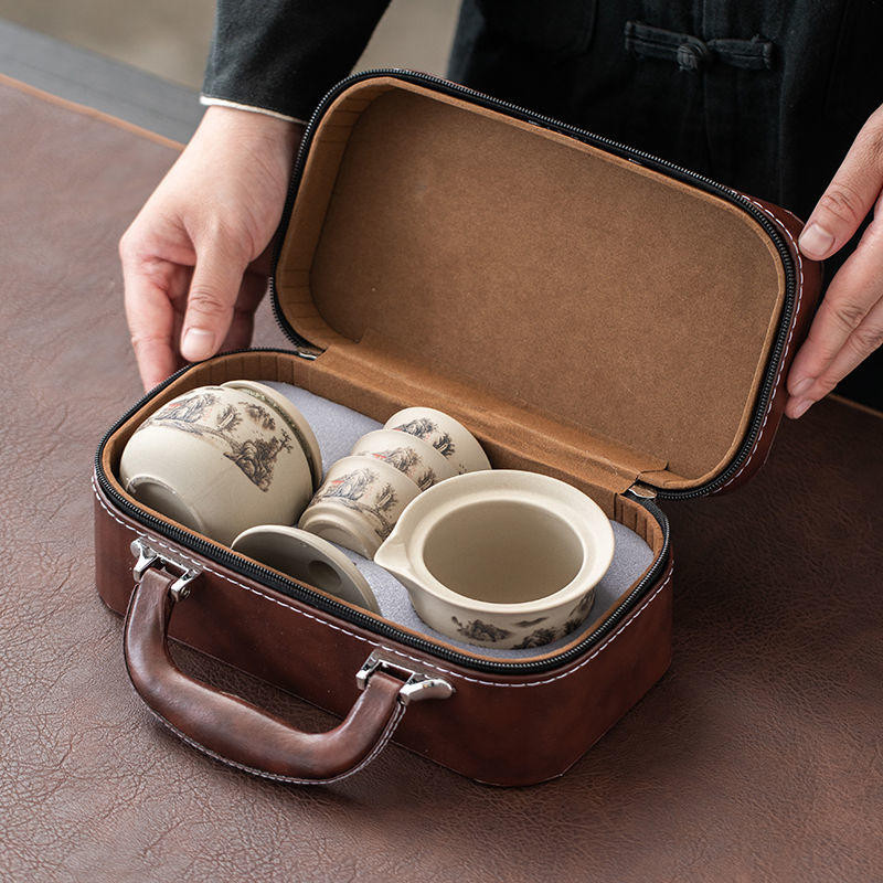 Portable tea set Ceramic Kuaike Cup Tea Set Portable travel simple ...