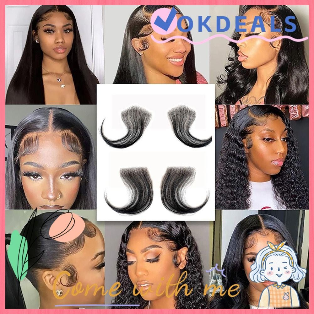 OKDSHOP Hairline Edge Stickers Reusable Hair Extensions Fake Edges Lace ...