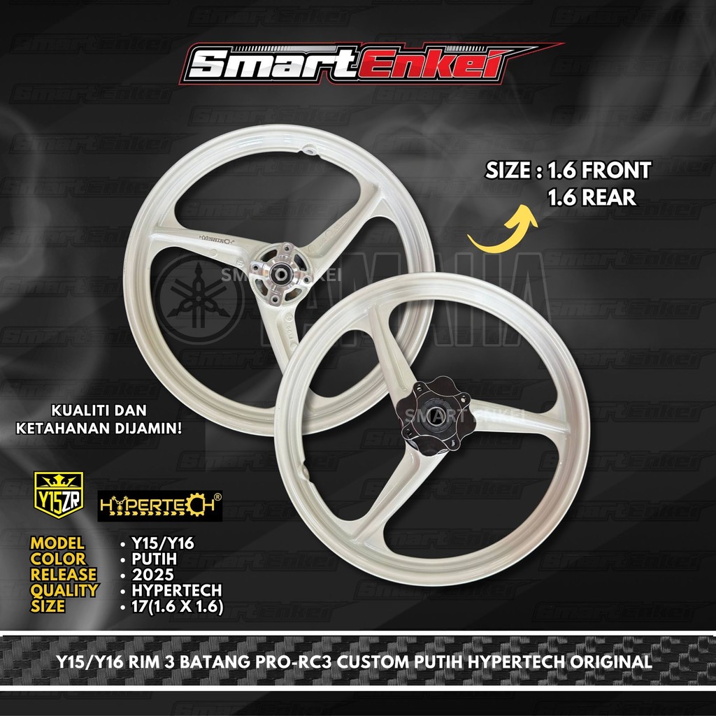Y15/Y16 RIM 3 BATANG PRO-RC3 CUSTOM HUB PUTIH HYPERTECH ORIGINAL ...