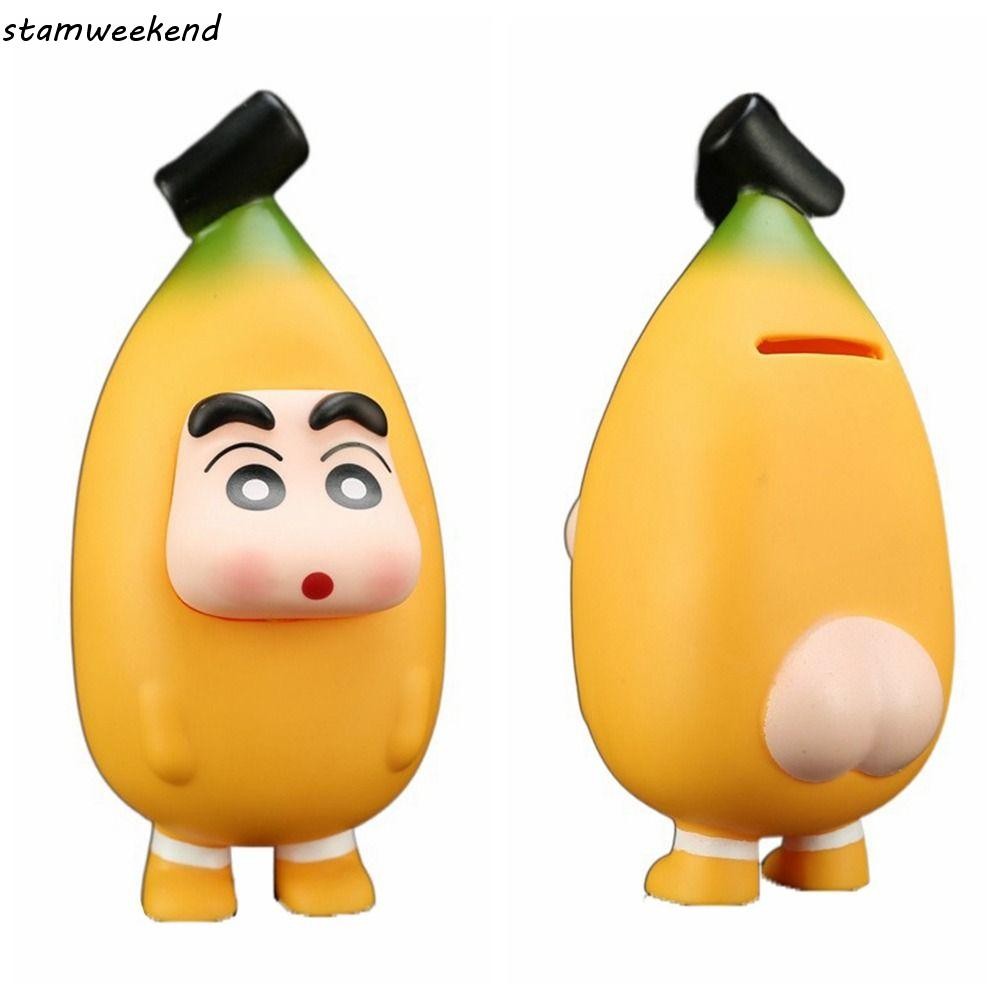STAMWEEKEND Fruit Crayon Shin-chan Piggy Bank, Durian Banana Crayon ...