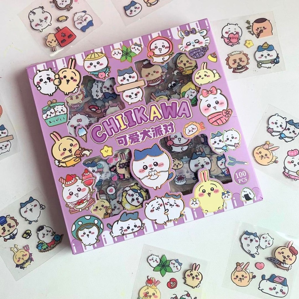 Chiikawa STICKER BOX CONTAINS 100 PCS stickers WITH cfc PICTURES ...