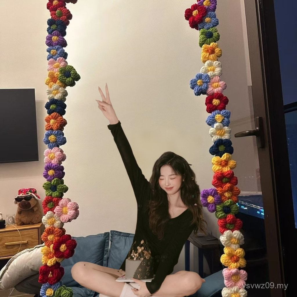 Diy diy Puff Flower Mirror Modification Material Edge Full-Body Mirror ...