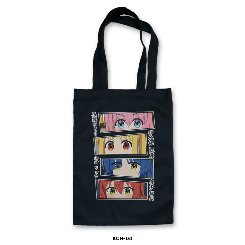 Black Canvas Tote Bag Featuring Bocchi The Rock Design Large Capacity ...