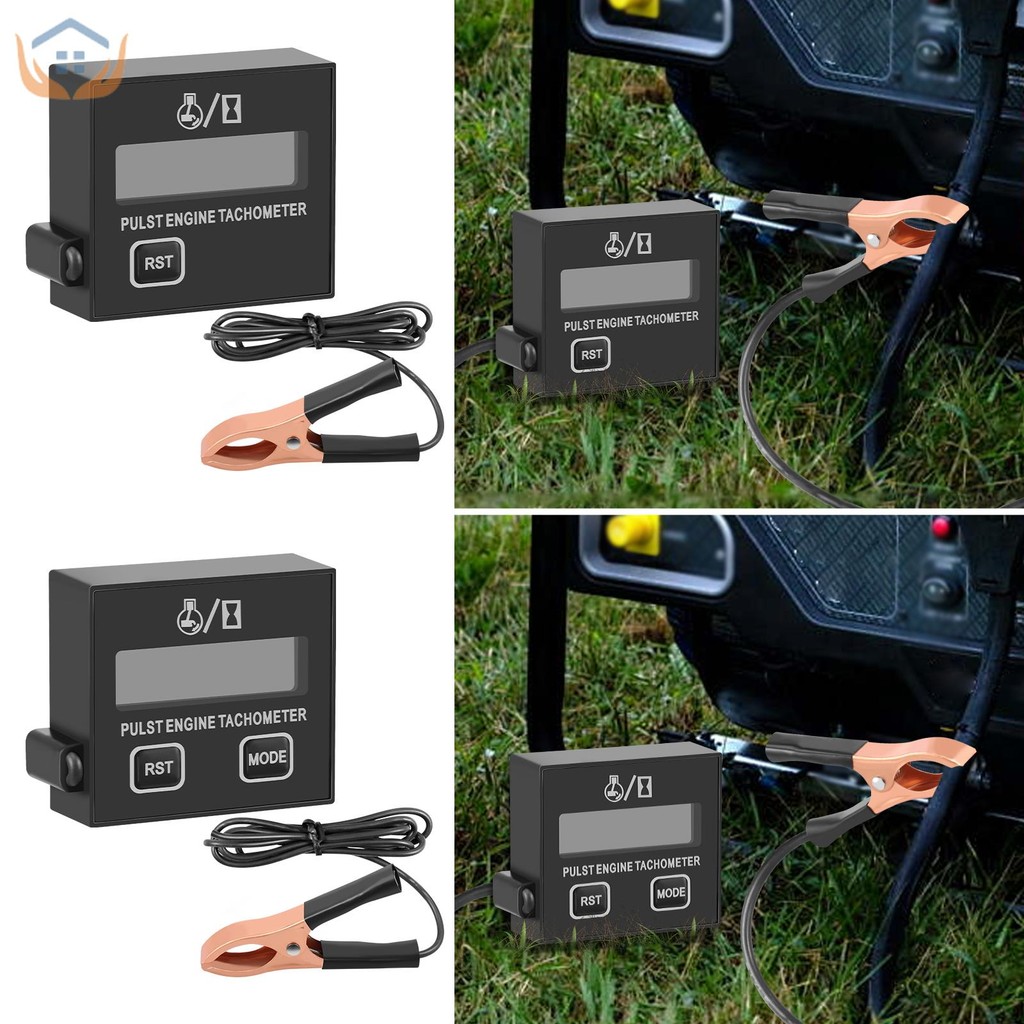 Small Engine Tachometer Waterproof Inductive Hour Meter with Clip ...