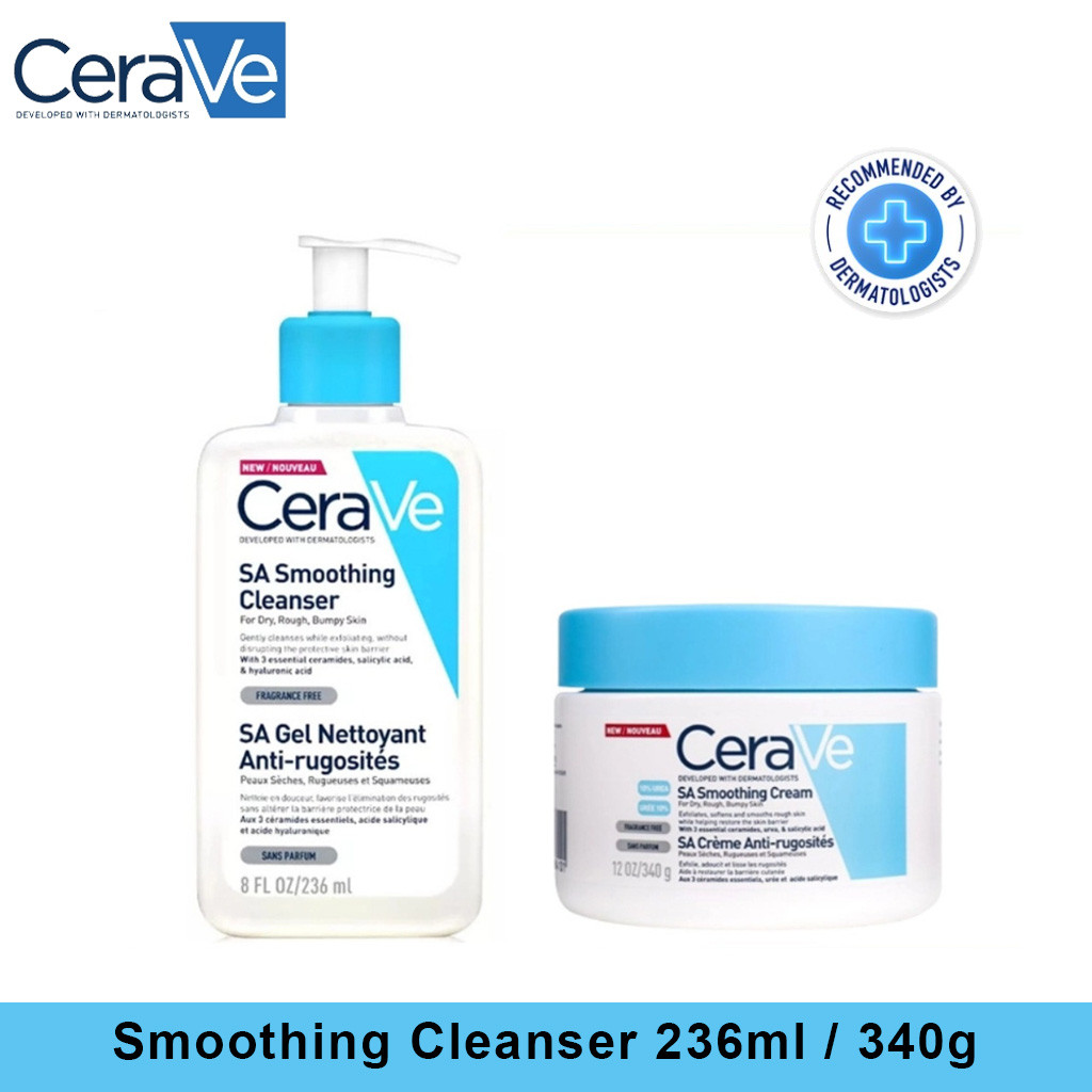 CeraVe SA Salicylic Acid Smoothing Cleanser Gentle exfoliator for acne ...