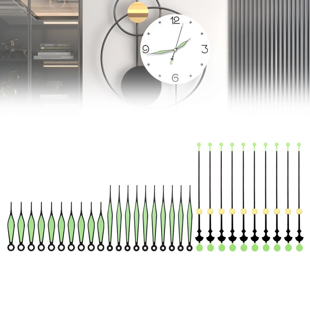 10 Pack Aluminum Luminous Black Clock Hands Kit for Wall Clock Repair ...