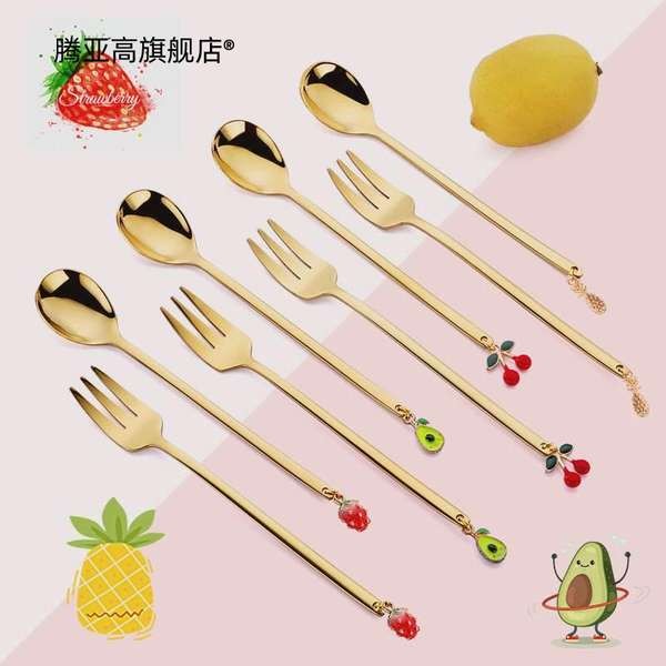 sudu garfu set set sudu garfu Hiasan buah kreatif 304 set sudu garpu ...