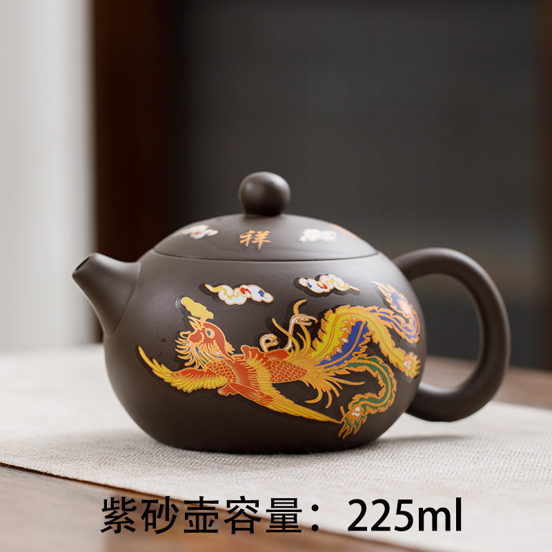 Dragon Phoenix Chengxiang Zisha Xishi Fengming Teapot Can Raise Boiling ...