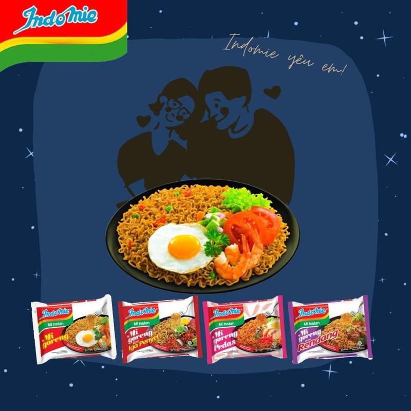 Indomie noodles, dry fried noodles, mixed with delicious and attractive ...