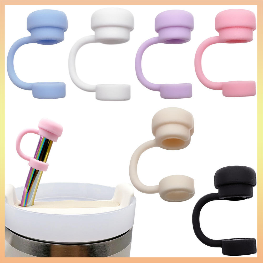 Straw Covers Cap Reusable Silicone Straw Toppers Compatible With ...