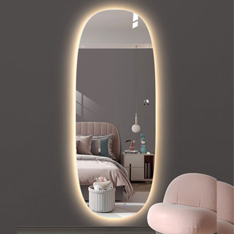 Led Smart Dressing Mirror Home Full-Body Mirror Wall-Mounted Oval ...