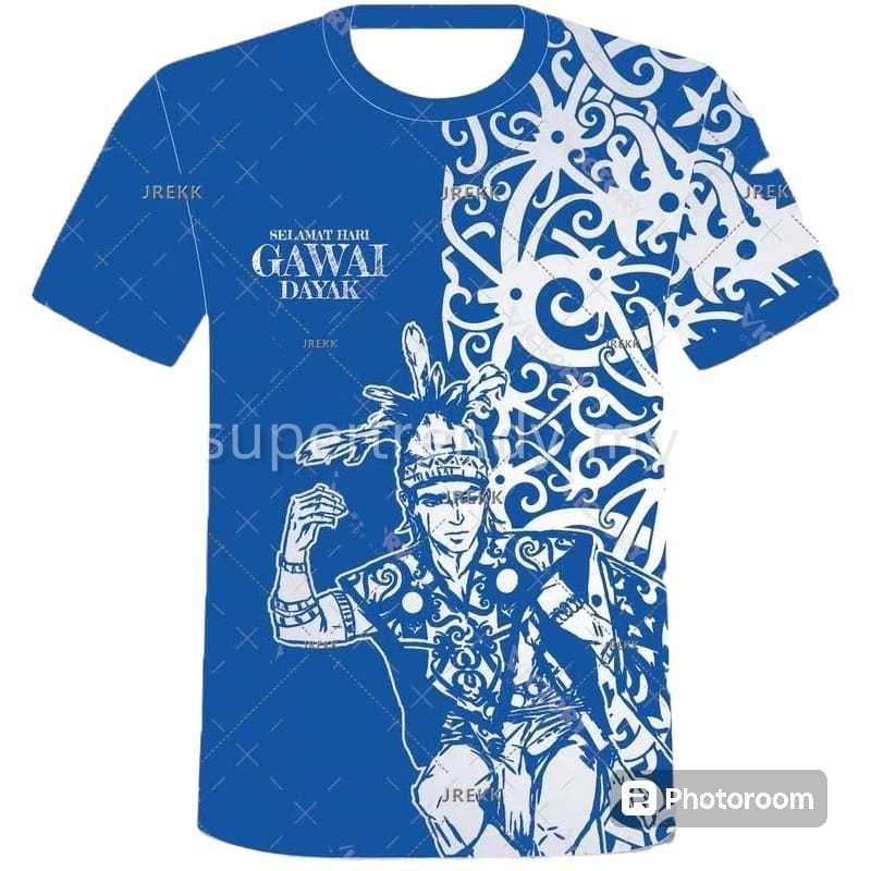 T Shirt Gawai Baju Lelaki Casual Big Size T-shirt Selamat Hari Gawai 2024 Baju Gawai 2024 ...