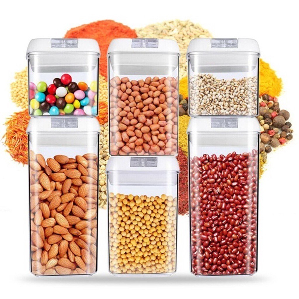 6pcs Airtight Food Storage Container Set 6pcs BPA-Free for Food Liquid ...