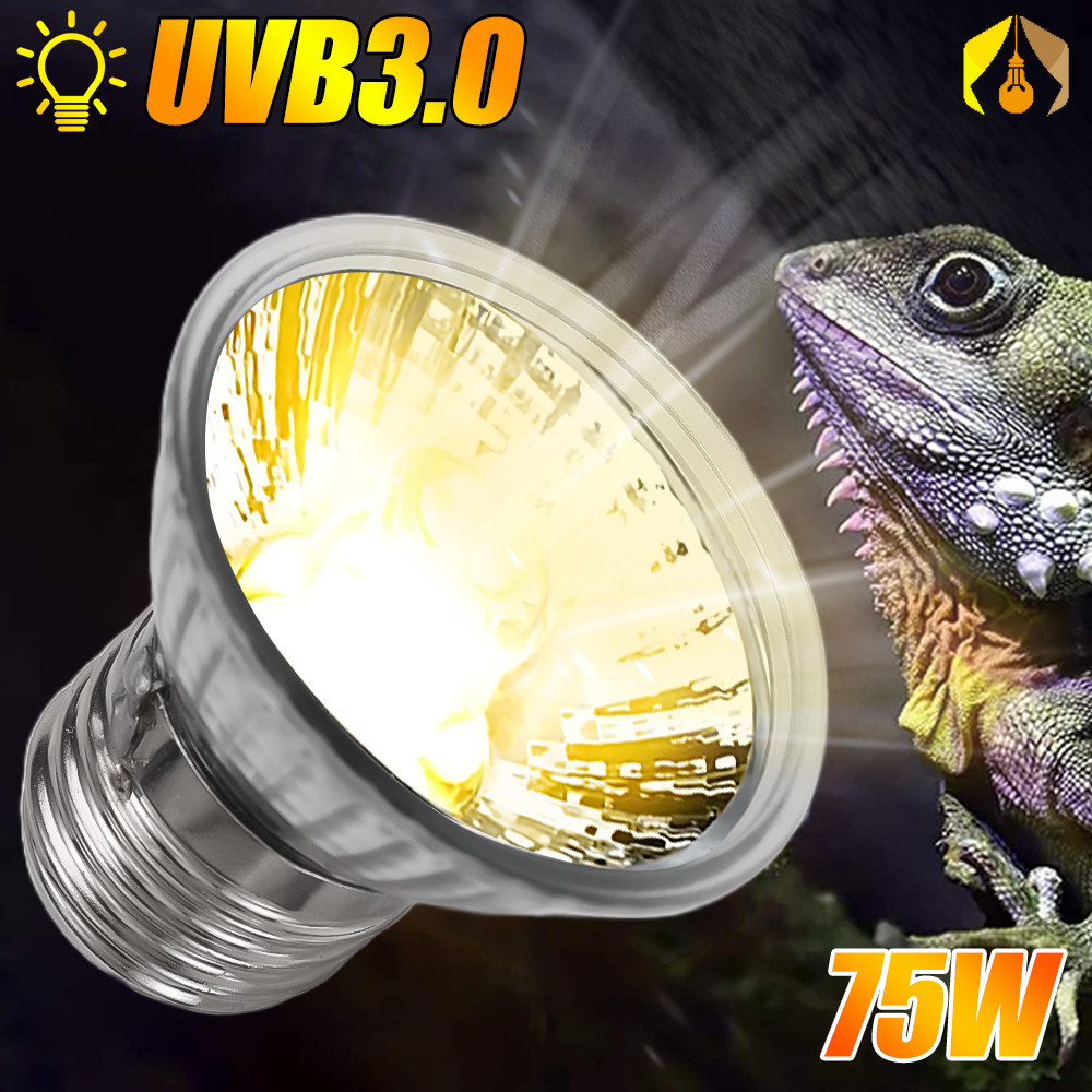 25/50/75W 220V Pet UVB Reptile Lamp Full Spectrum Sunlamp-Turtle Basking Heating Lights UV Light ...