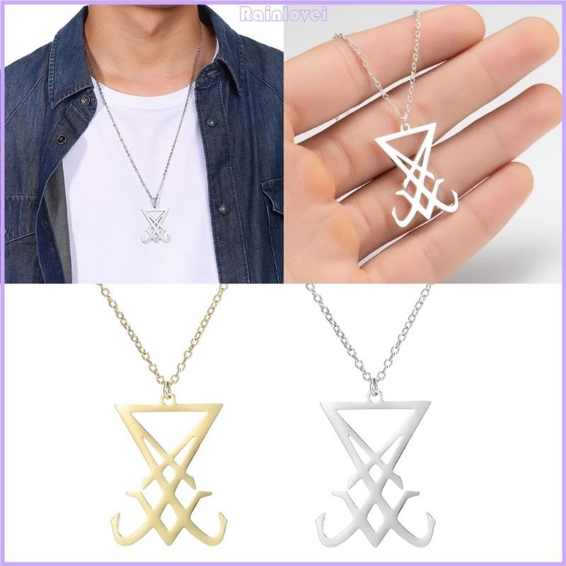 Rainl Satan Symbol Necklace Sigil of Lucifer Necklace Hip Hop Fashion ...