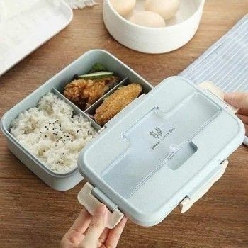 Barley lunch box divided into 3 compartments and comes with stainless ...