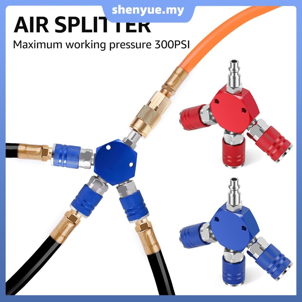 3 Way Air Manifold Air Hose Splitter Durable 1/4inch Quick Connect Air ...