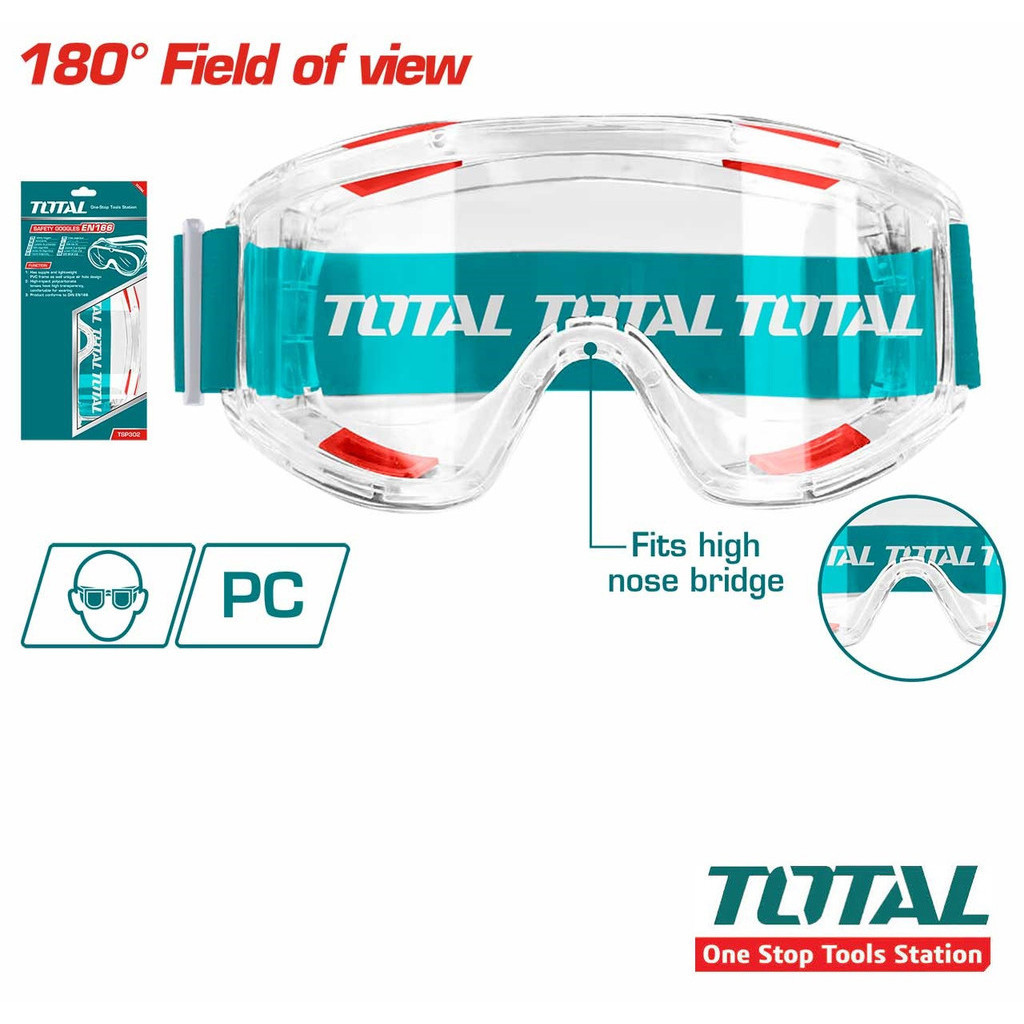 TOTAL TSP309 Safety Goggles With Unique Air Hole Design + High ...