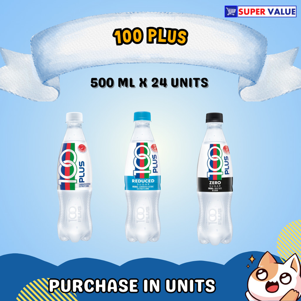 100 PLUS Original, Reducing Sugar Zero 500ml x 24 - isotonic Drink with ...