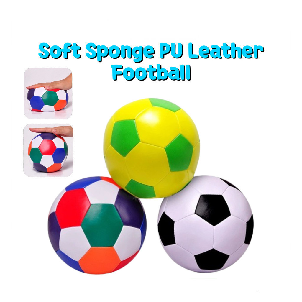 Ready Stock !!! Kids Soft Squishy PU Leather Football Kids Soccer Ball ...