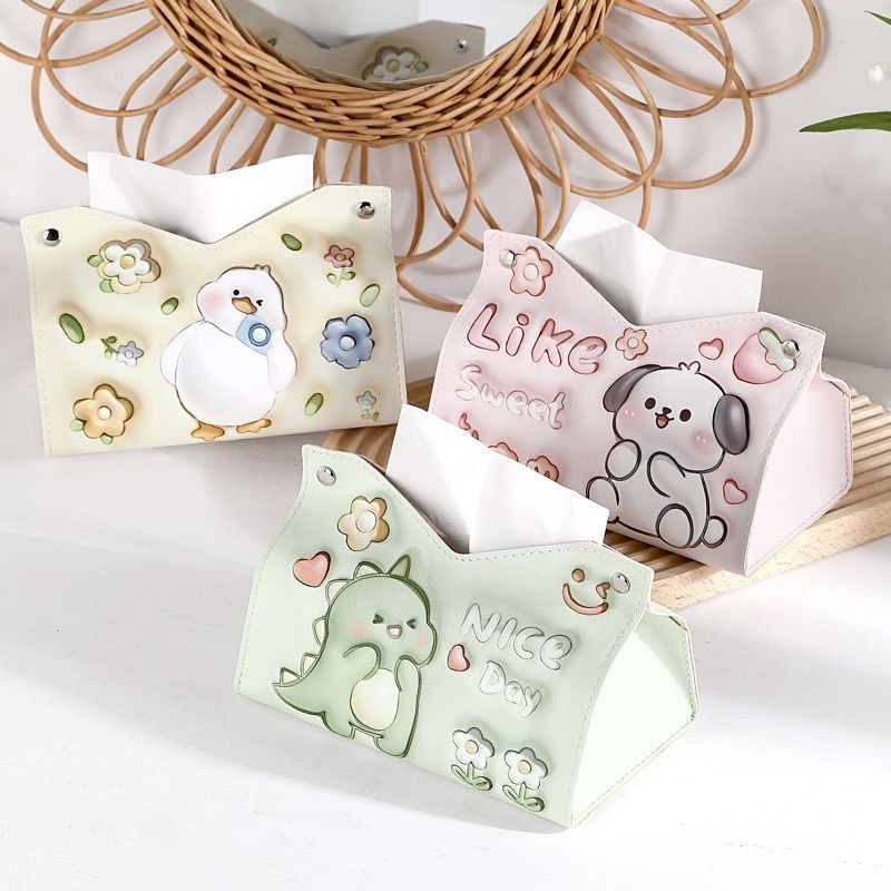 Three Cute Pets Cartoon Tissue Boxes Influencer ins New Style Household ...
