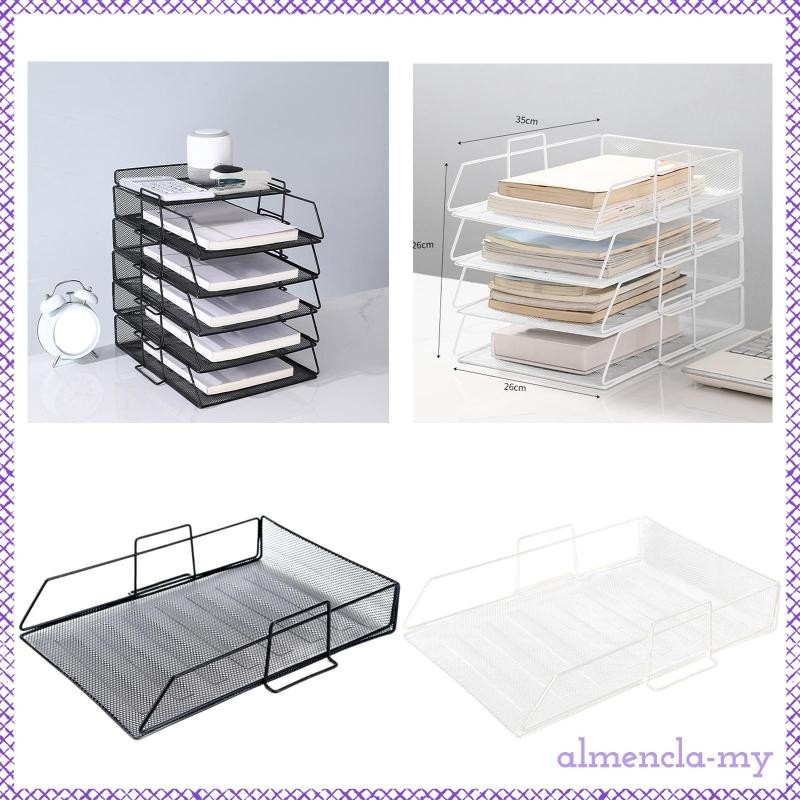 [AlmenclaMY] Stackable Desk Organizer Iron Mesh File Holder Document ...