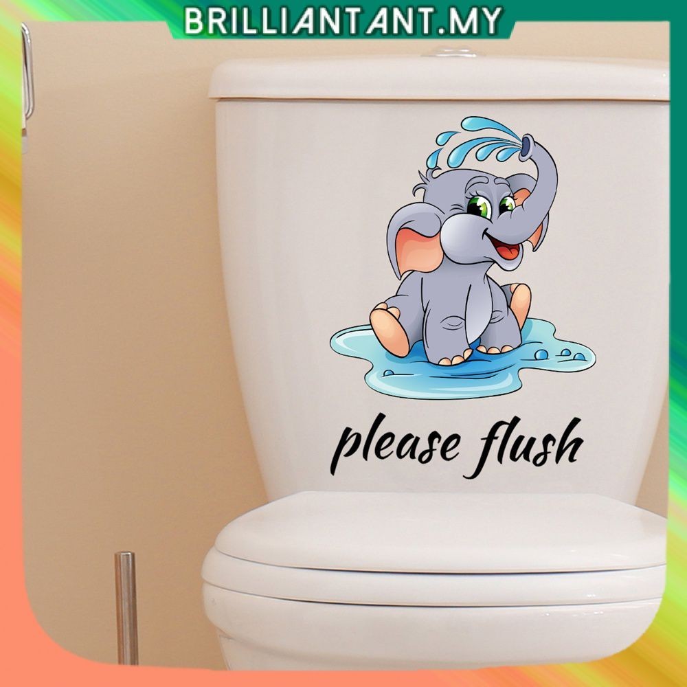 Cartoon Toilet Sticker Child Urination PVC Warning Door Wall Removable ...