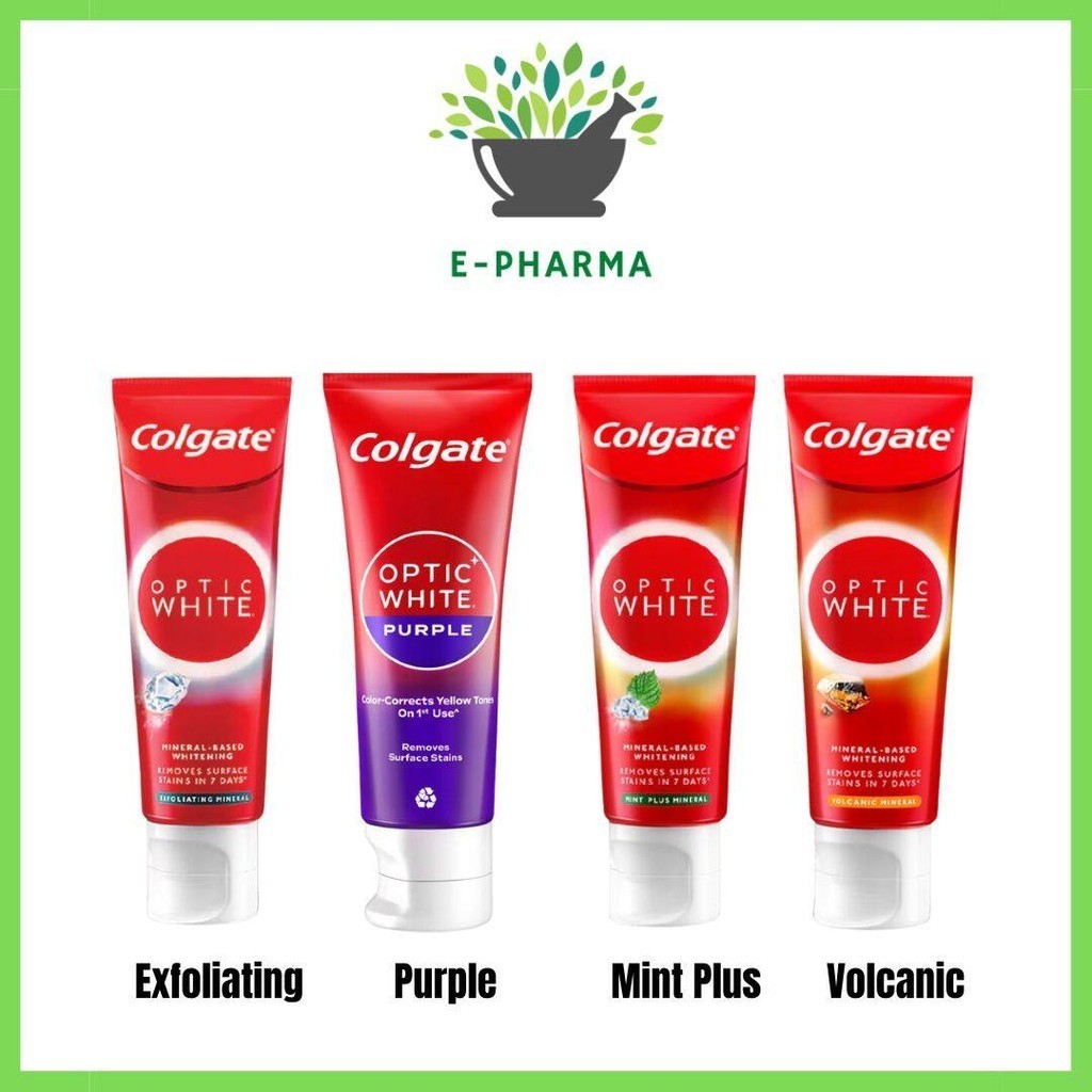 COLGATE Optic White Toothpaste 100g - Exfoliating Mineral/Purple/ Mint ...