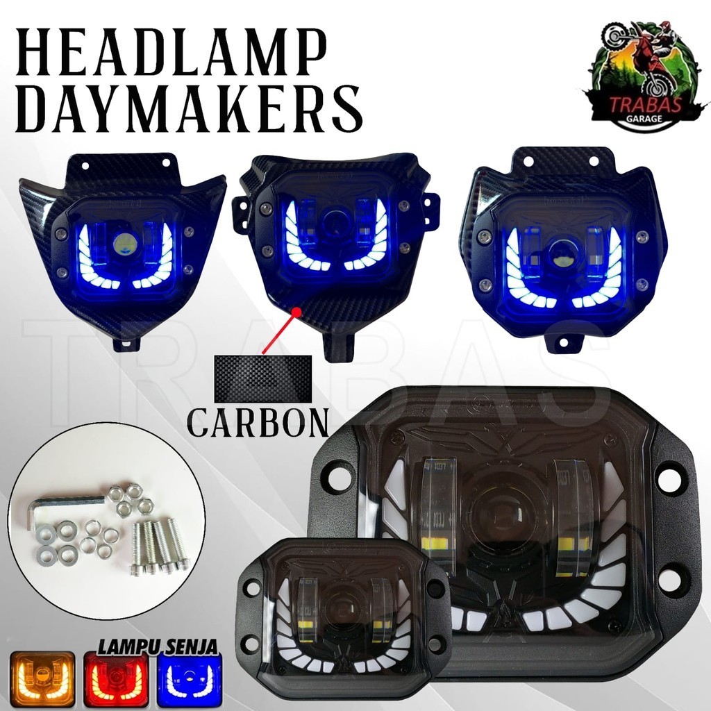 Reflector CARBON DAYMAKER Headlight SUPERMOTO CRF KLX WR WR155 CARBON ...