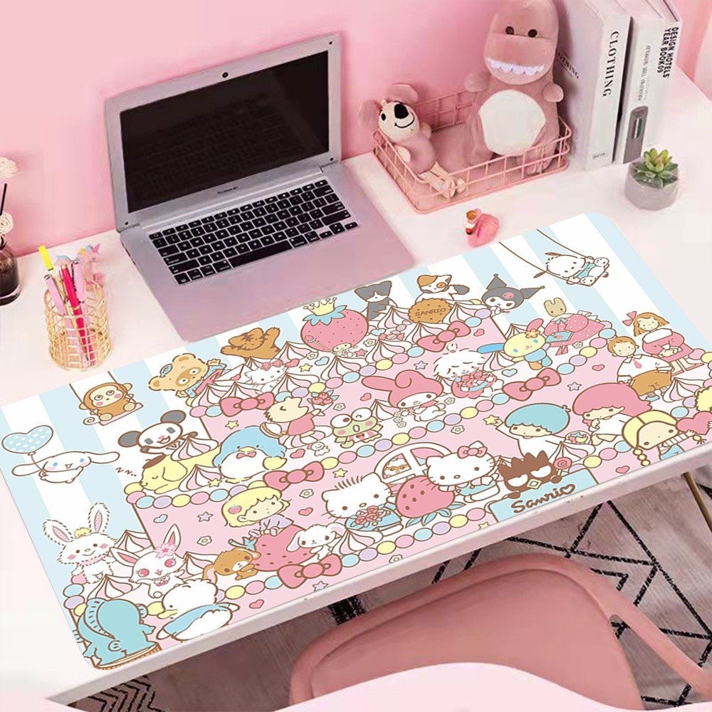 Large Hello Kitty Mouse Pad Anime Kawaii Gaming Keyboard Mousepad ...