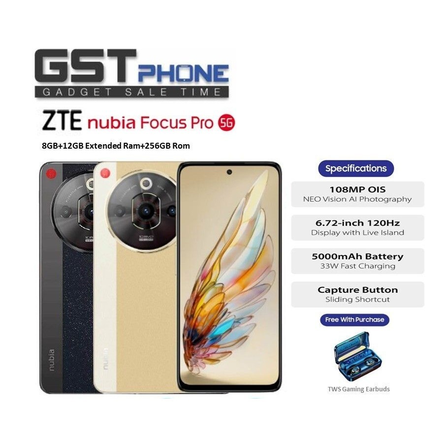 ZTE Nubia Focus Pro 5G (8GB+12GB Extended Ram)+256GB Rom (Original ...
