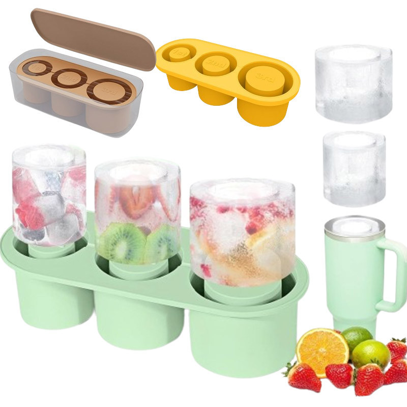 Ice Maker Mold Silicone Cylinder Ice Cube Maker Mold Reusable Ice Tray ...