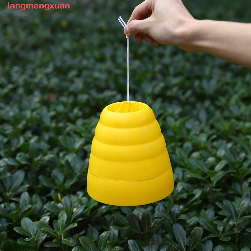 LANGMENGXUAN Wasp Traps Catcher, Reusable Yellow Honey Bee Trap, Pest ...