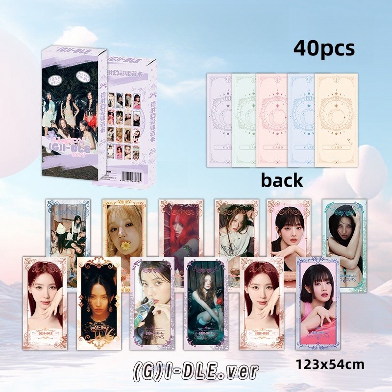 40pcs/box EN ILLIT Laser Hologram Photocards (G)I-DLE Stray Kids AESPA ...