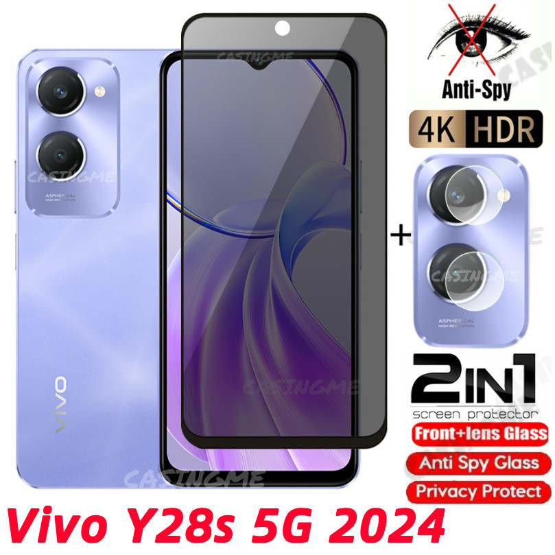 Vivo Y28s 5G 2024 Private Tempered Glass Anti-Spy Full Cover Screen ...