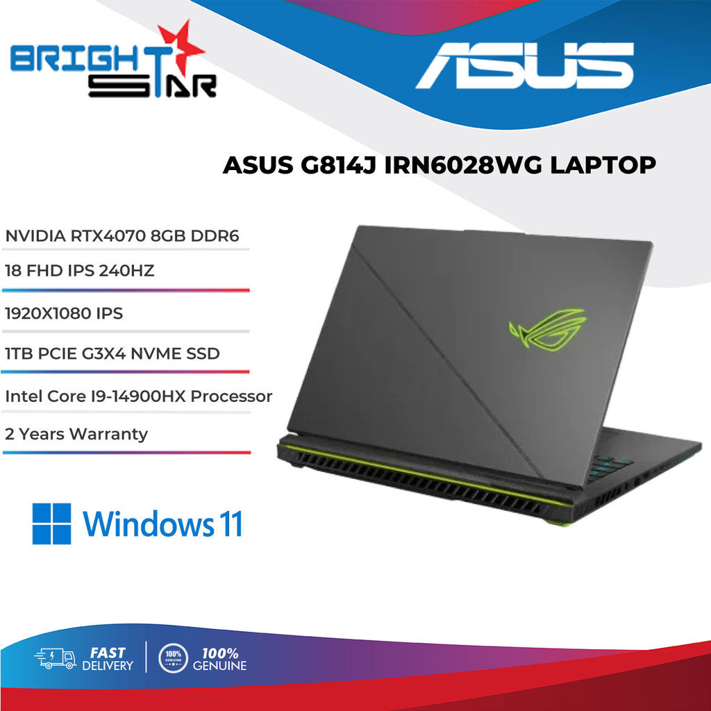 ASUS ROG STRIX G18 G814J-IRN6028WG 18 QHD WQXGA 240HZ/I9-14900HX/32GB ...