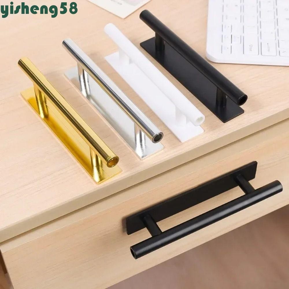 YISHENG Door Pull, Push-pull No punching Self-adhesive Door Handle ...
