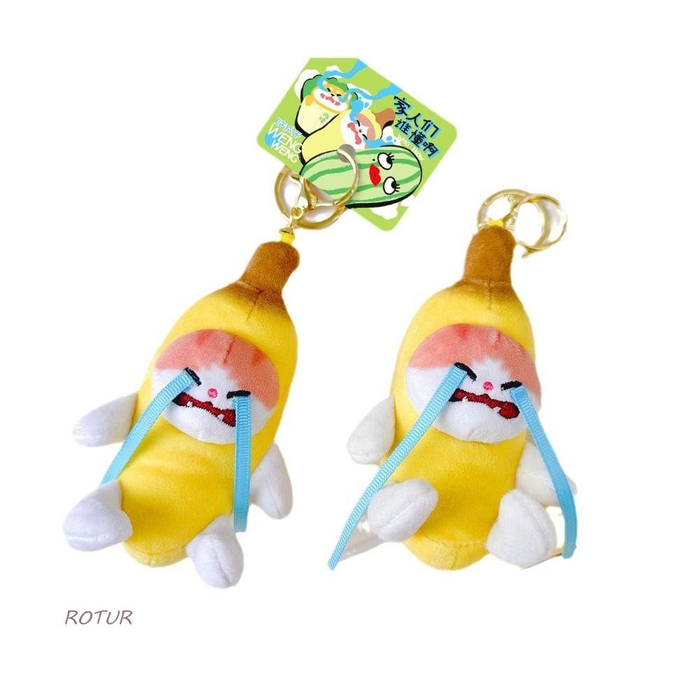 ROTUR Crying Banana Cat Keychain, Crying Plush Banana Cat Doll Pendant ...