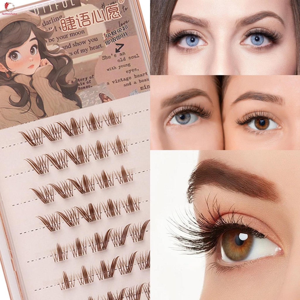 Black Pre Glued Lash Clusters Self Sticking Eyelashes Clusters | Shopee ...