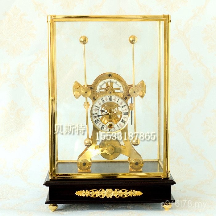 Nautical Clock Classical Mechanical Gold-Plated Grasshopper Clock ...