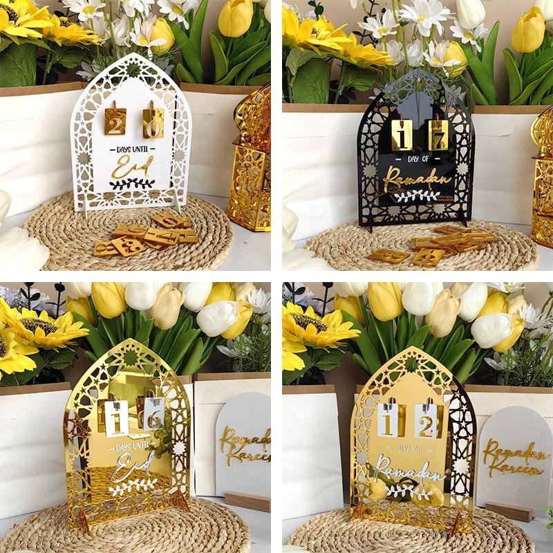 Ramadan Countdown Calendar Eid Mubarak Acrylic Home Decor DIY Hari Raya ...