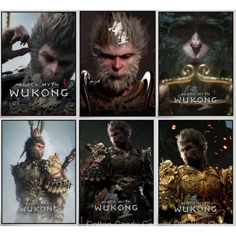 China 3A Game Black Myth Wukong Poster Goku Home Prints Wall Decoration ...