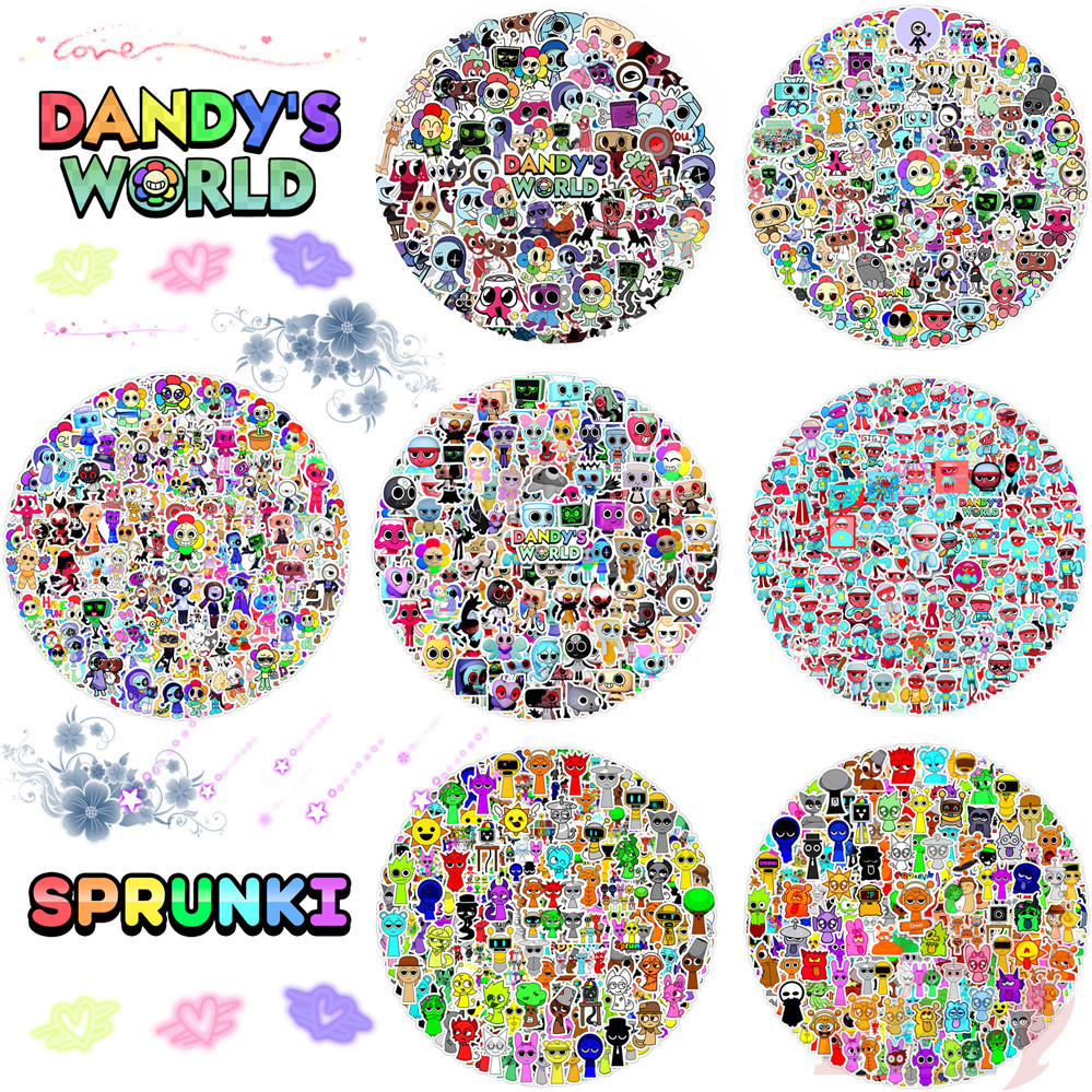 100PCS/110PCS Dandy's World / Sprunki Incredibox Stickers Fashion DIY ...