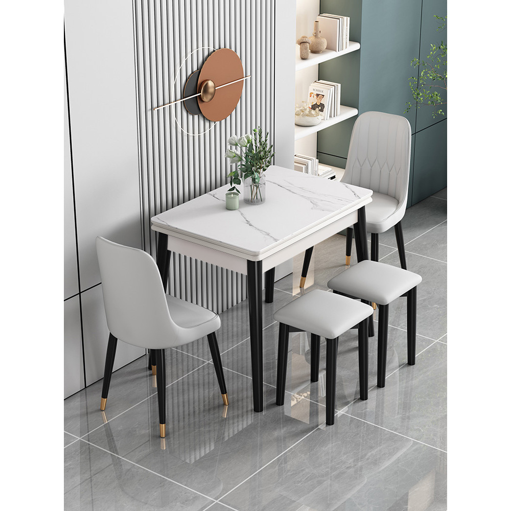 Set Meja Makan dan Kerusi Papak Batu Boleh Lipat Pangsapuri Kecil, Meja ...